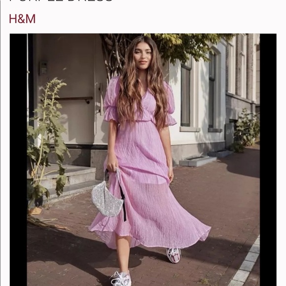 H&M | Dresses | Hm Long Purple Dress Lyocellblend Conscious New | Poshmark